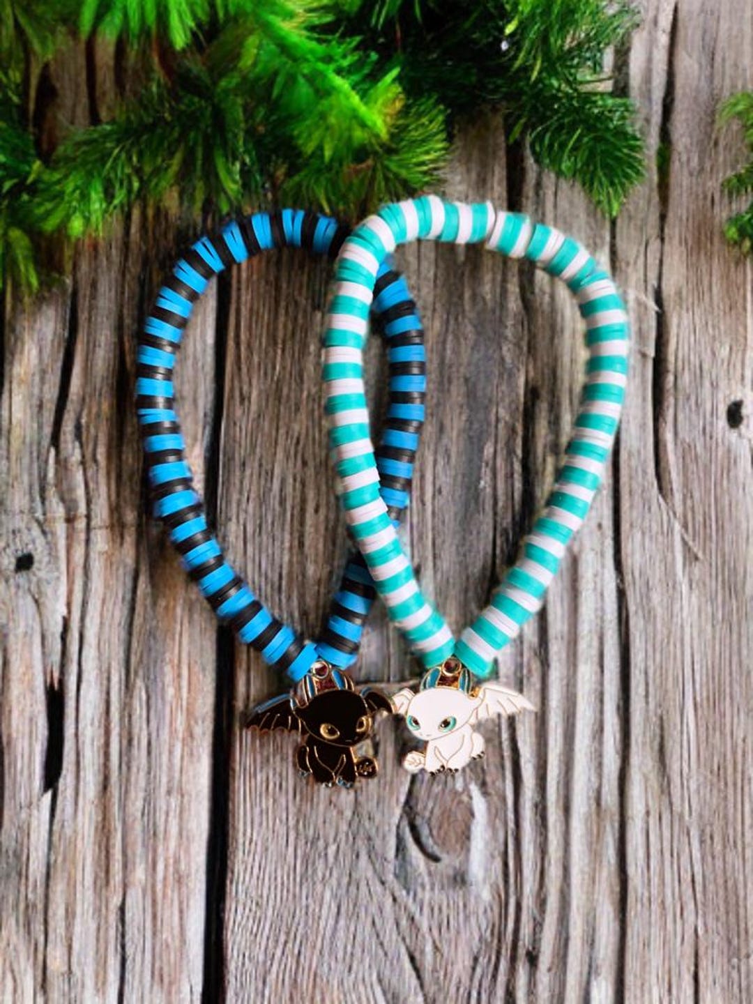 Night Fury / Light Fury Dragon Heishi Bracelets - Etsy
