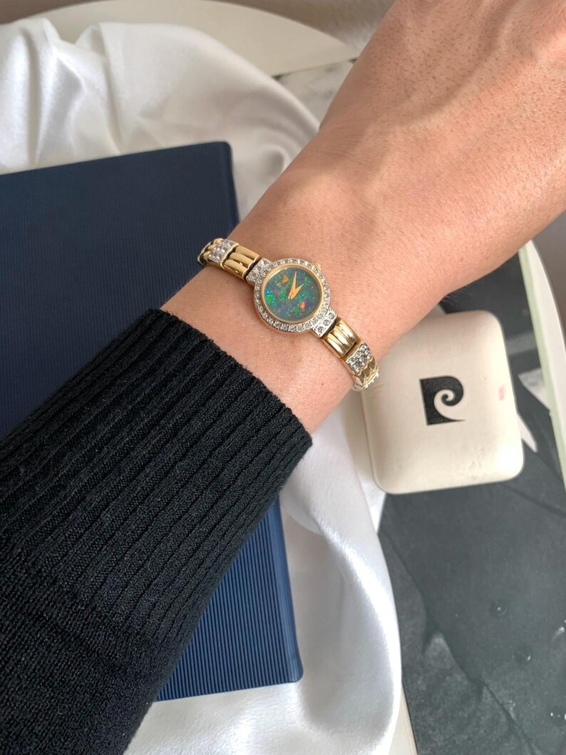 Pierre Cardin Vintage Swiss Gold Blue Opal Face Gold Plate Women Watch ...