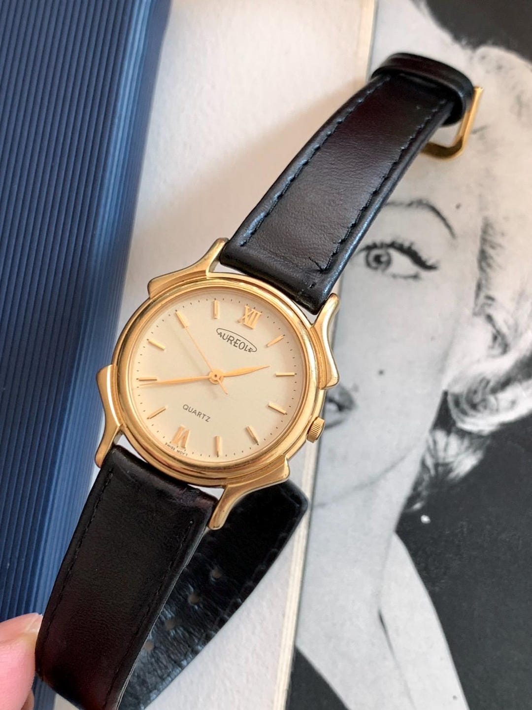 AUREOLE Vintage Swiss Gold Unisex Watch, Quartz Watch - Etsy