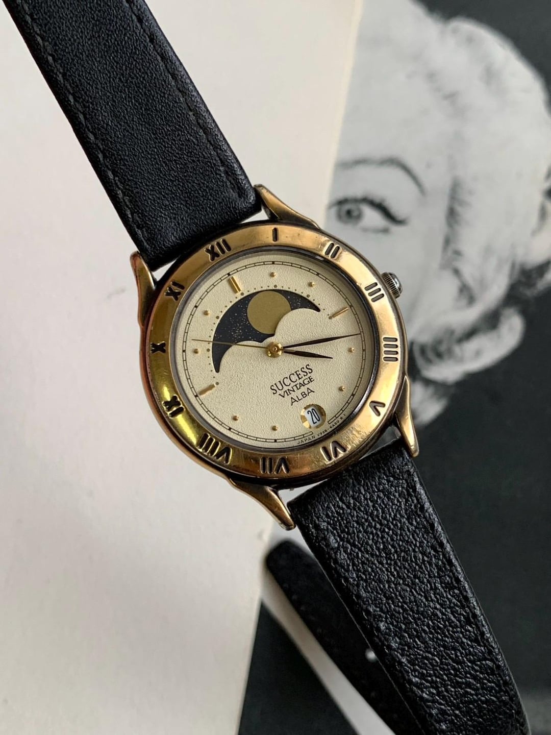 Vintage SEIKO Alba Moon Phase Dial Round Unisex Watch - Etsy
