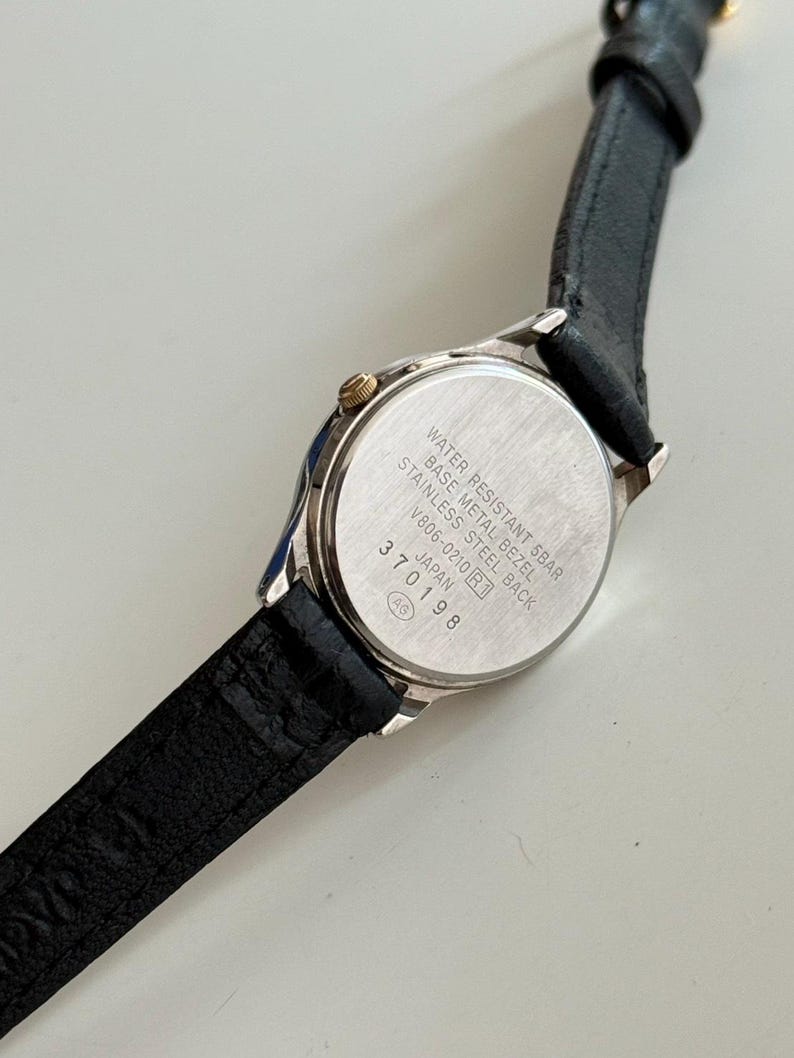 Vintage SEIKO ALBA Moon Phase 90s Base Metal Bezel Japan Quartz Watch ...