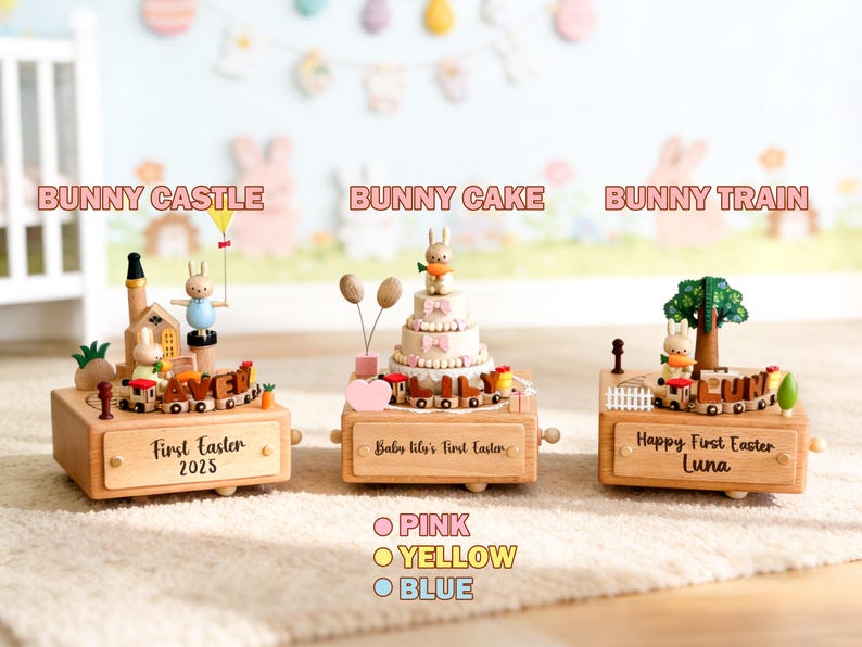 Personalized Easter Bunny Music Box: Custom Text Engraving, Holiday ...