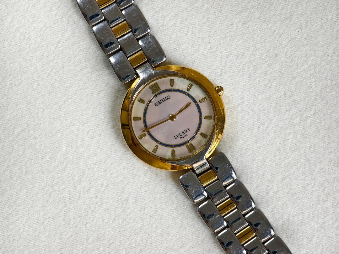 Vintage Seiko Lucent Paris Quartz Watch, 30.2mm Two Tone Bracelet - Etsy