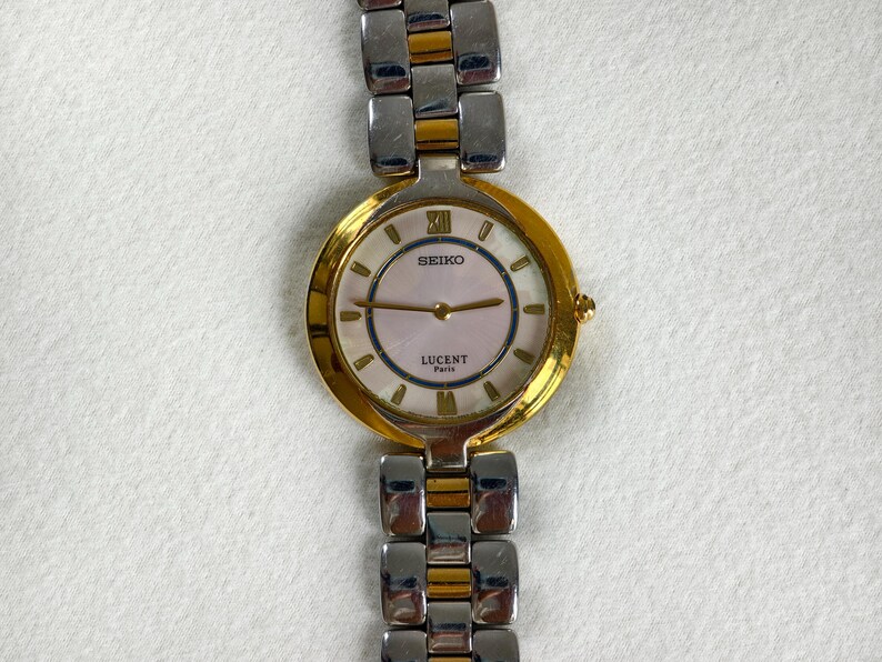 Vintage Seiko Lucent Paris Quartz Watch, 30.2mm Two Tone Bracelet - Etsy
