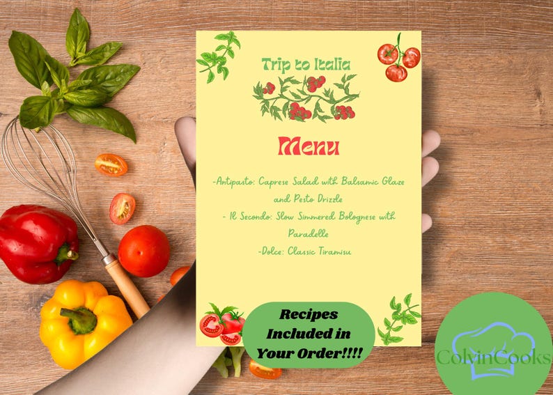 Italian Dinner Party Menu Template - Etsy