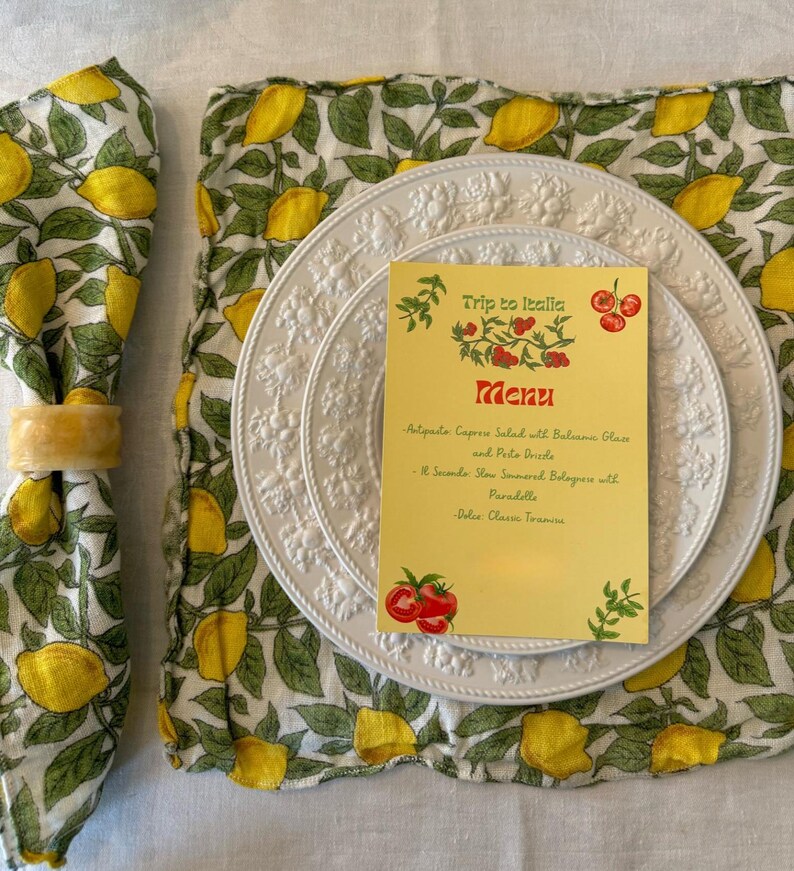 Italian Dinner Party Menu Template - Etsy