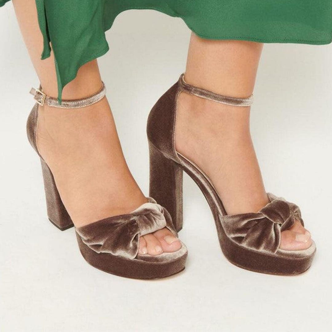 Brown Wedding Shoes, Light Brown Shoes, Brown Low Heels, Brown Block ...