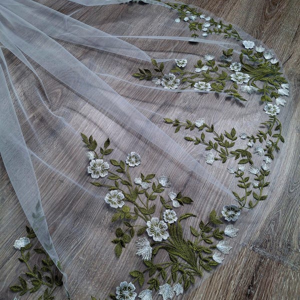 Embroidered Veil - Etsy