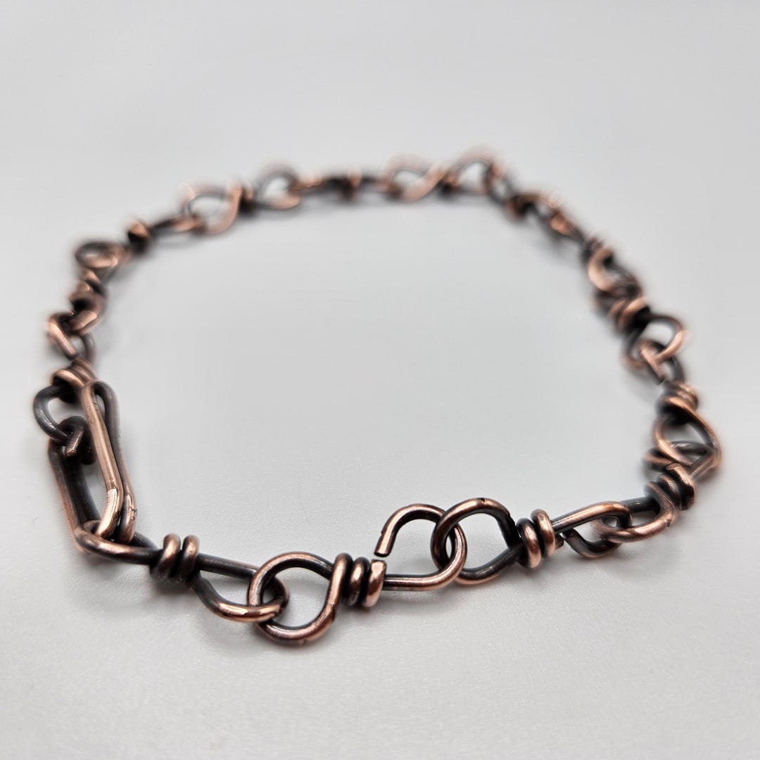 Handcrafted Copper Bracelet, Copper Barbed Wire, Figure Eight - Etsy
