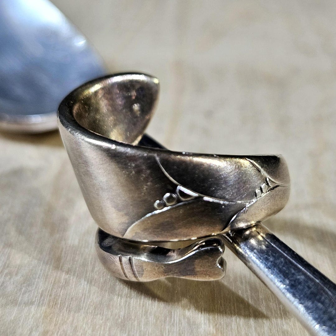 Upcycled Spoon Ring Silver Plated Nickel by Community Small Heart - Etsy