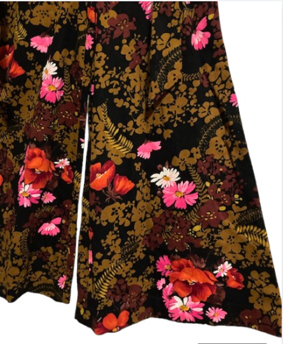 Rare Vintage FLORAL Bell Bottoms - 1960's Flower Patt… - Gem