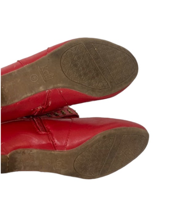 Vintage 1980's CHERRY RED Gold Metal Stud Embellished… - Gem