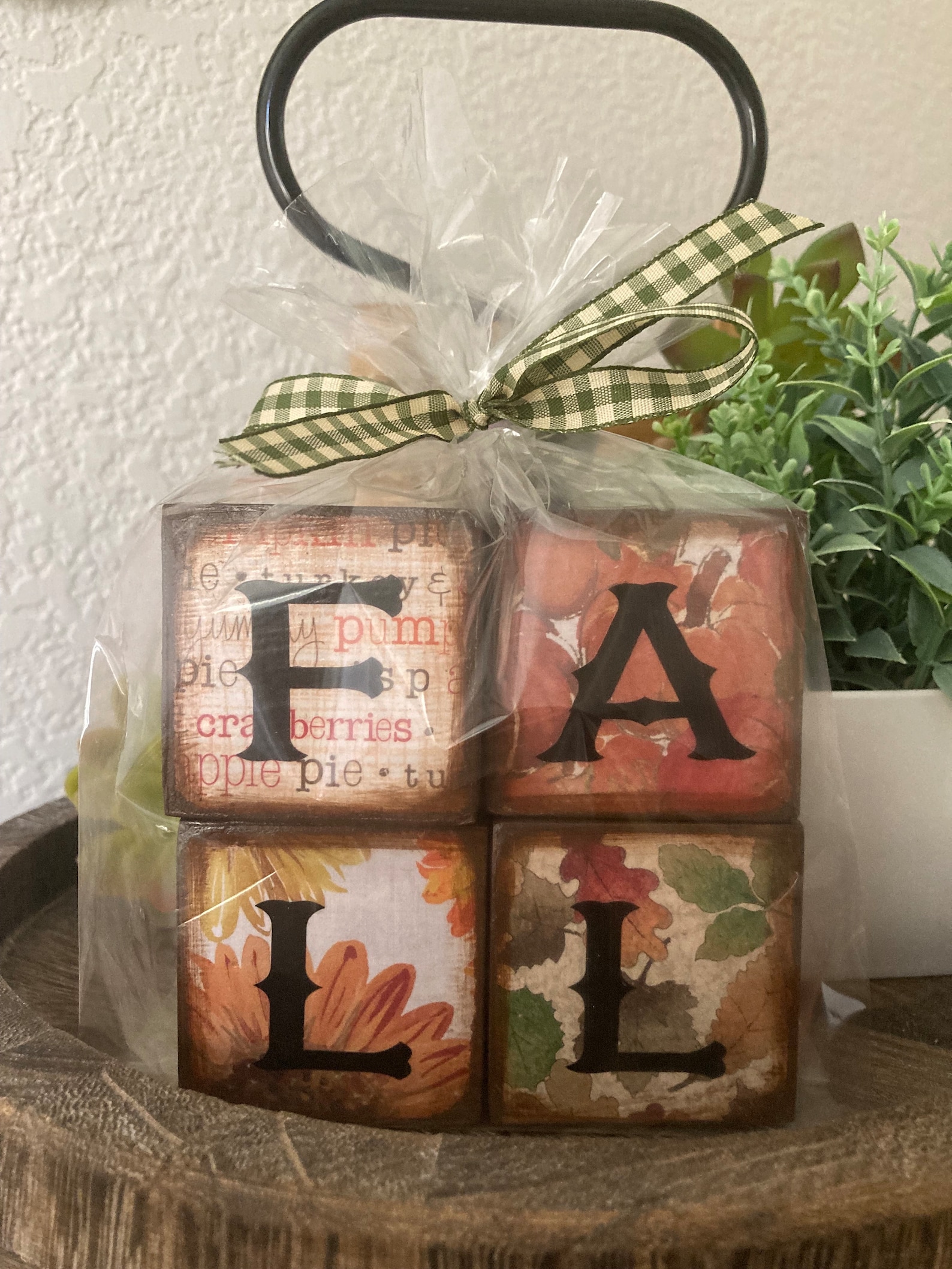 Fall Wood Blocks Decor, Harvest Decor, Farmhouse Decor, Tier Tray Decor ...