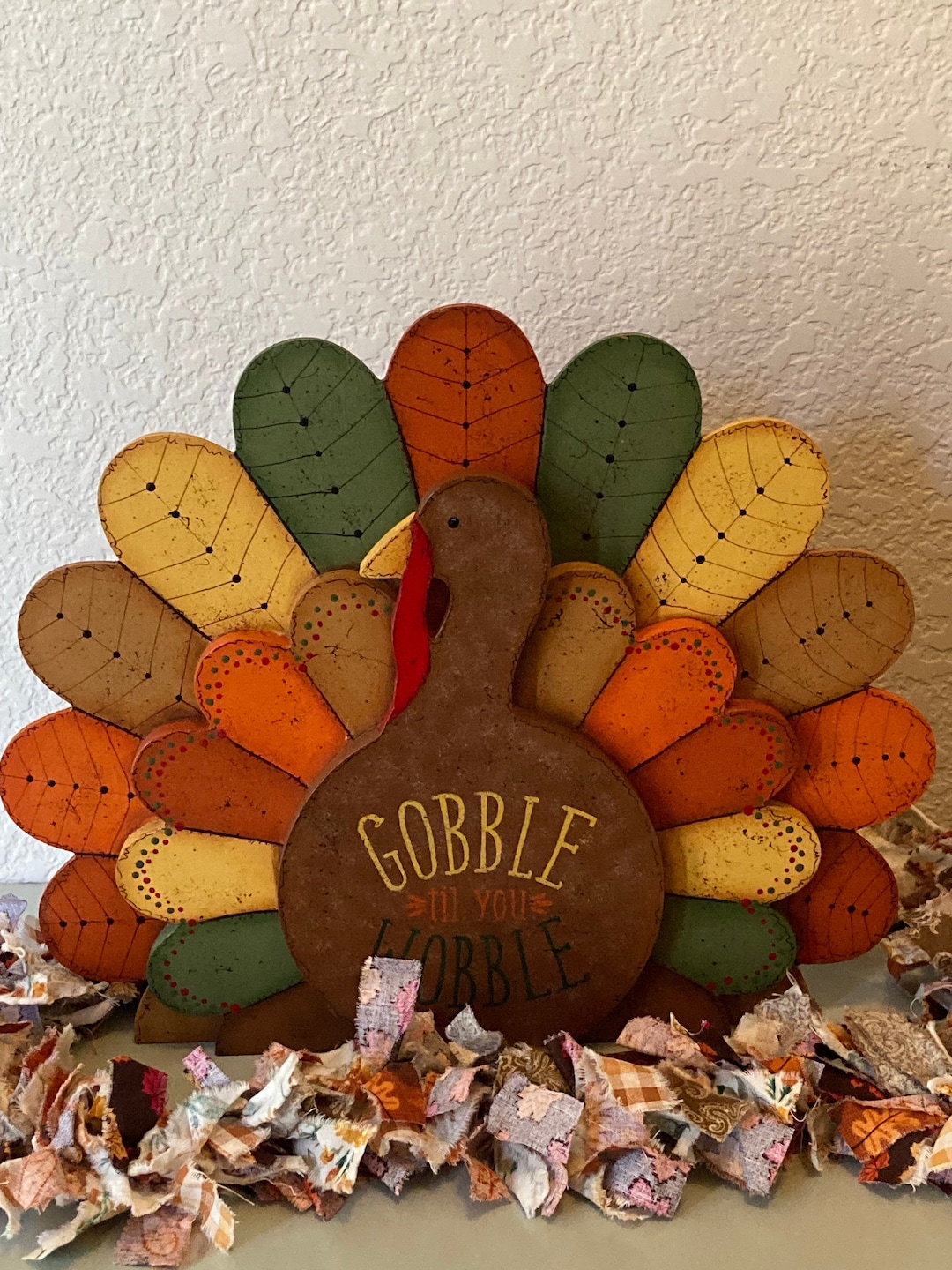 Handpainted 3D Wooden Turkey, Fall Decor, Fall Centerpiece, Wooden ...