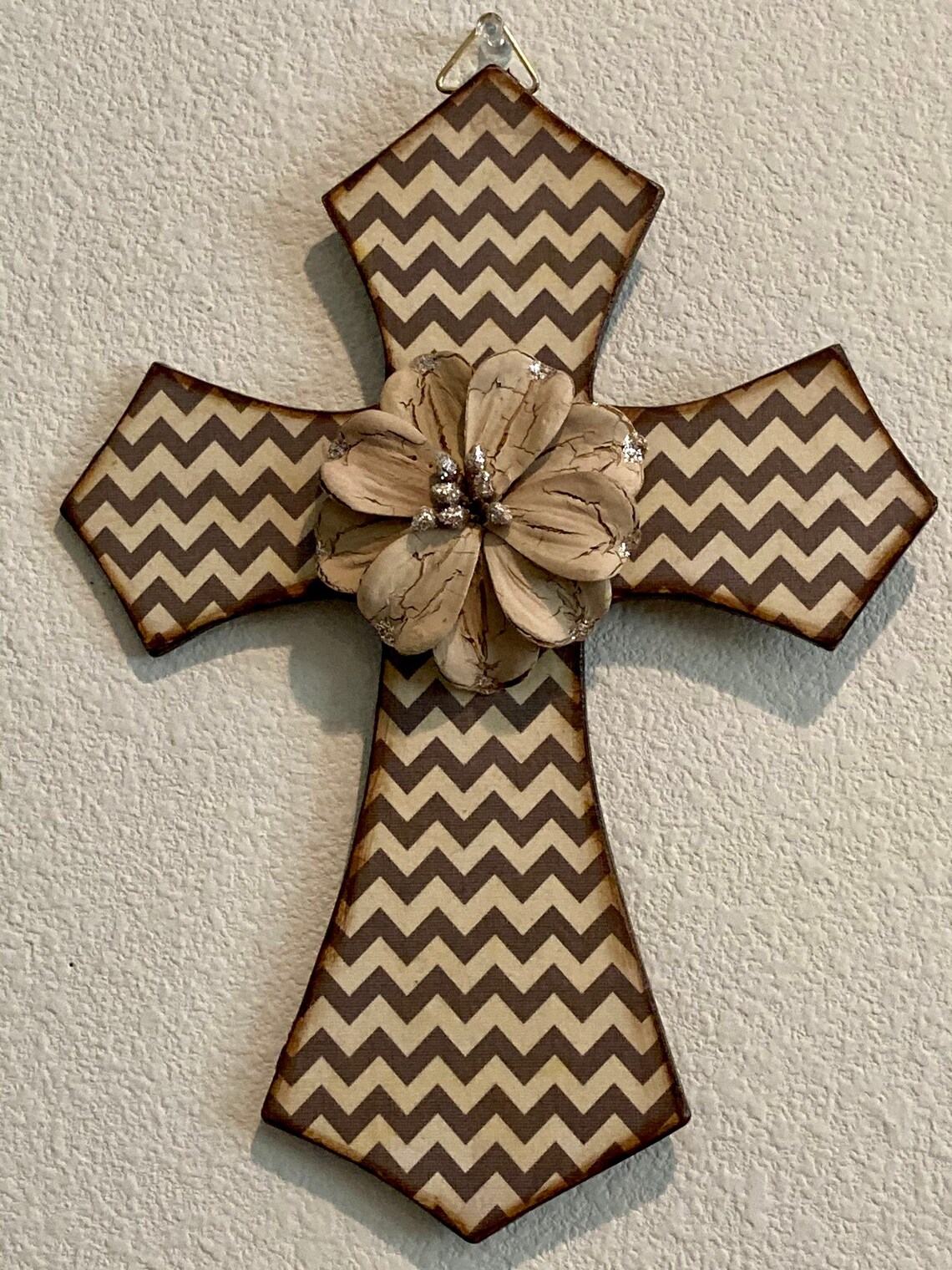 Handmade Cross Chevron Cross Decoupaged Cross Farmhouse - Etsy