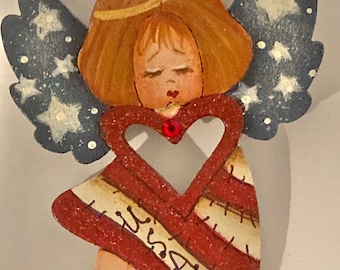 Patriotic Angel Pin | Etsy