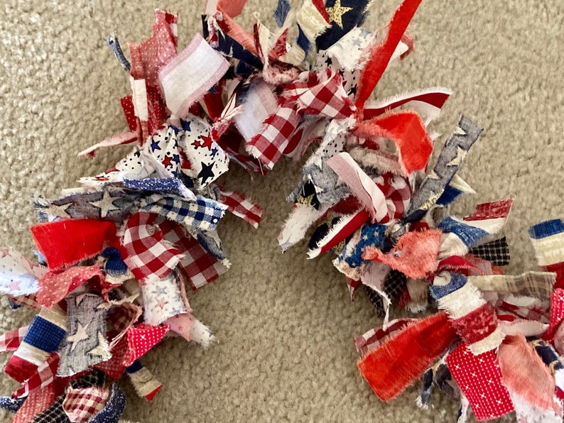 Patriotic Fabric Garland Americana Garlandfabric Garland - Etsy