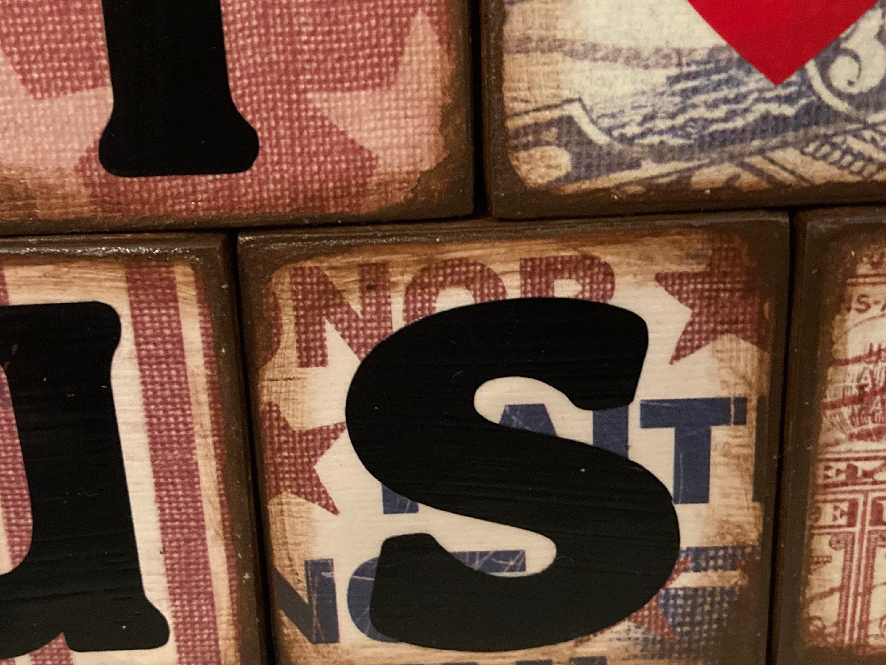 USA Wood Blocks Patriotic Blocks USA Flag Blocks Americana - Etsy