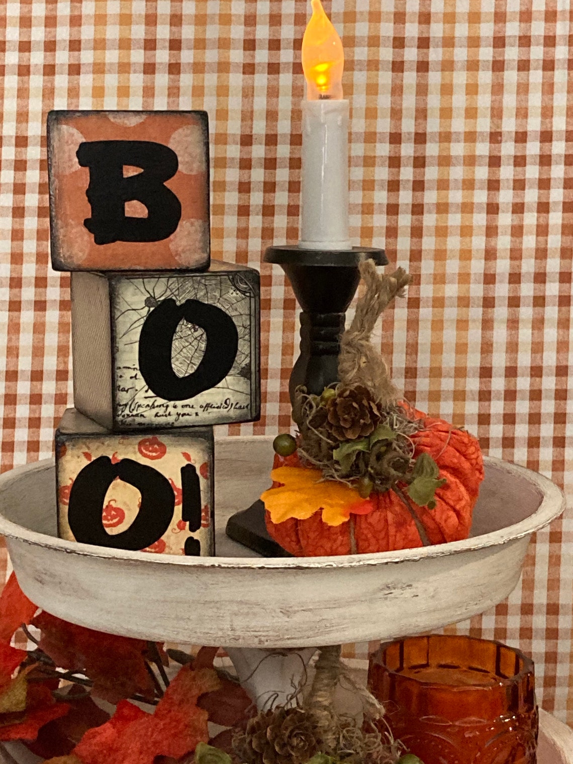 Halloween Blocks Decor, Boo Decor, BOO Sign Tier Tray Decor, Wooden ...