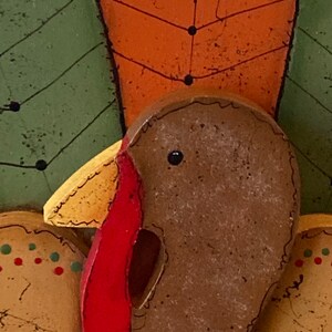 Handpainted 3D Wooden Turkey, Fall Decor, Fall Centerpiece, Wooden ...