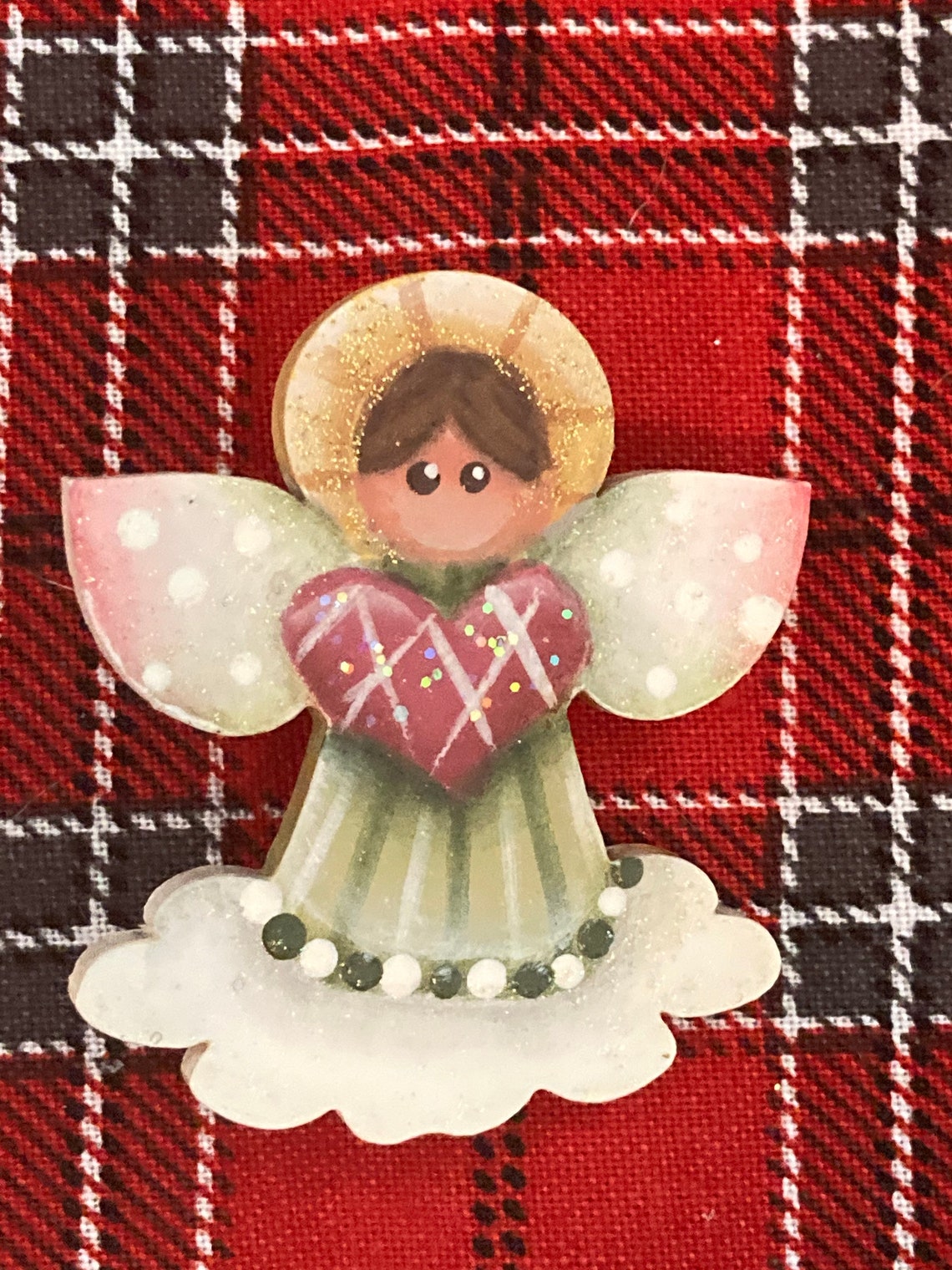Angel Handpainted Pin Handmade holiday pin angel pin angel - Etsy España