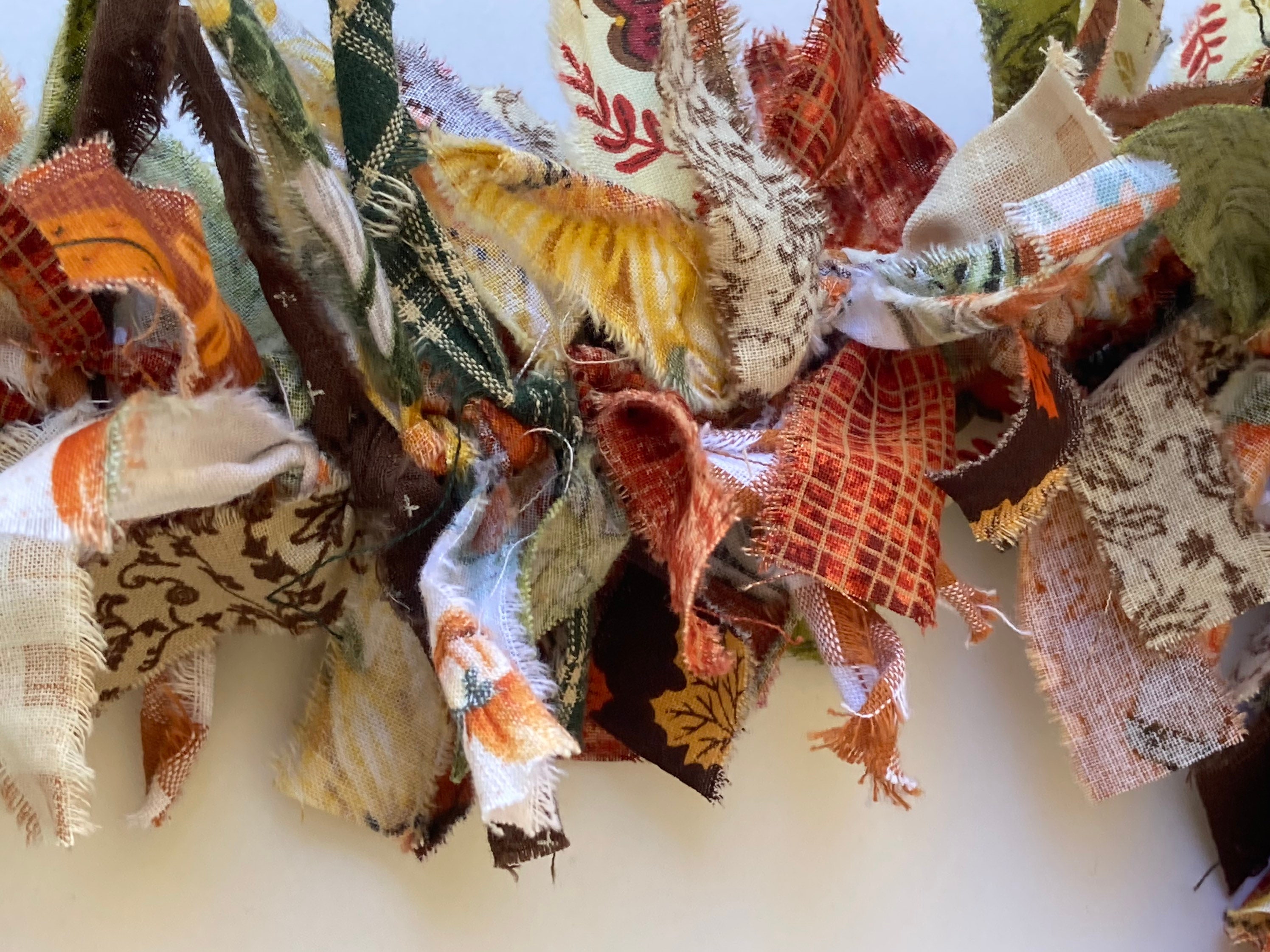 Fall Rag Garland, Farmhouse Rag Garland, Rag Garland Wall Hanger, Fall ...