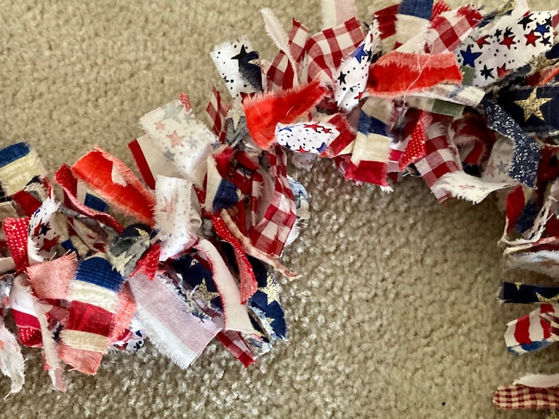 Patriotic Fabric Garland Americana Garlandfabric Garland - Etsy