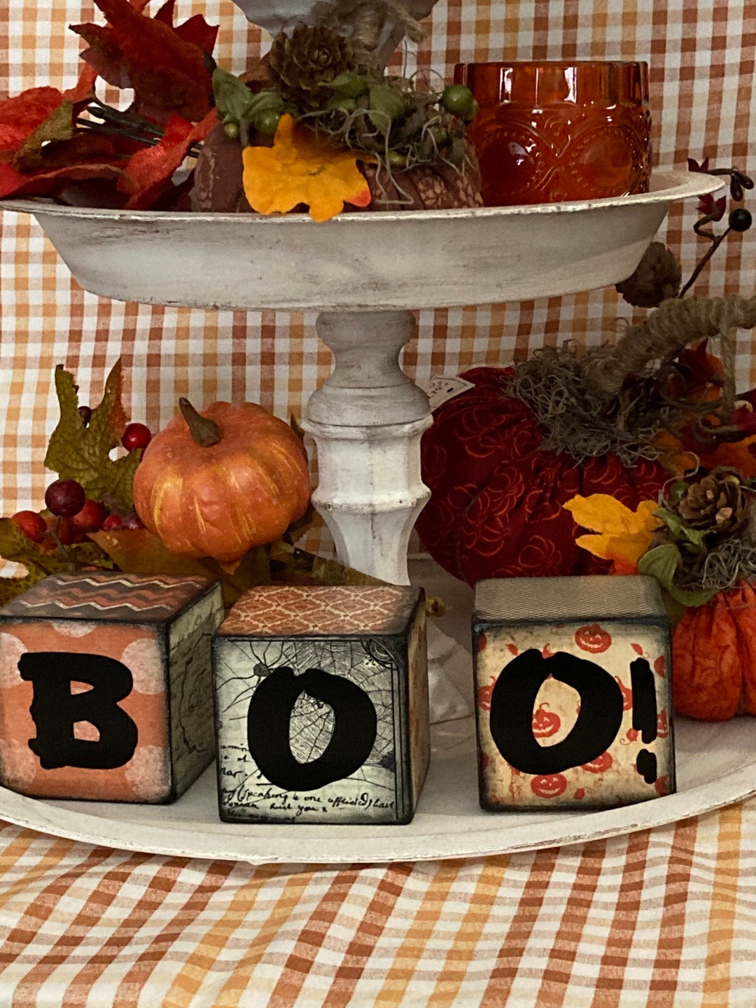 Halloween Blocks Decor, Boo Decor, BOO Sign Tier Tray Decor, Wooden ...