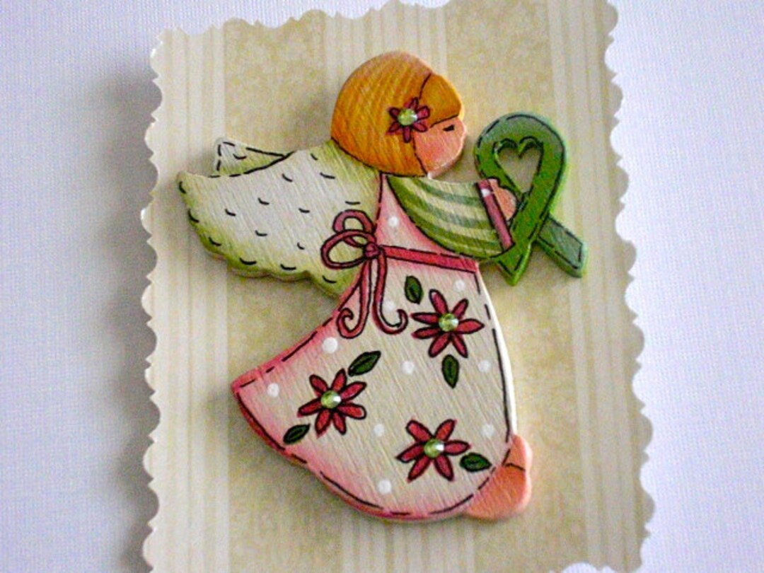 GREEN RIBBON AWARENESS Angel Pin - Etsy