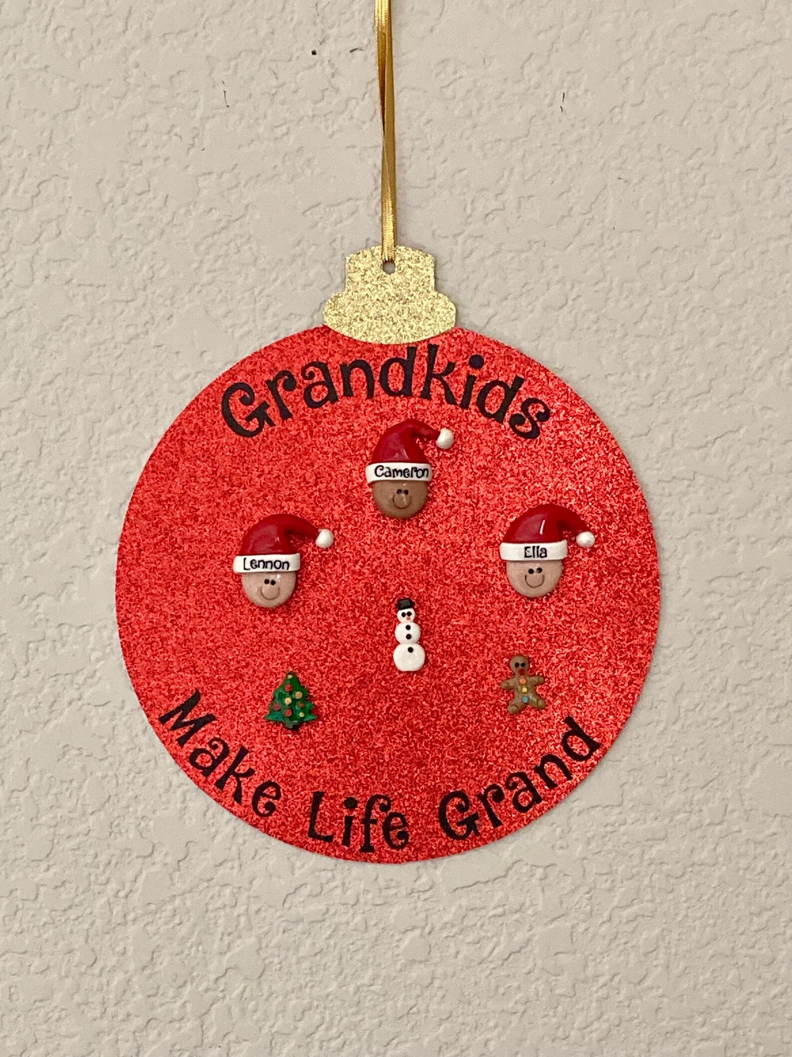 Personalized Family Ornament, Polymer Clay, Christmas Wall Decor, Santa ...