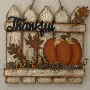 Fall Fence Decor, Fall Decor, Primitive Fall Decor, Pumpkin Fence ...