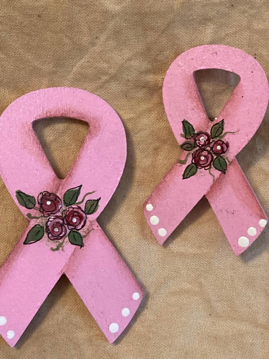 Pink Ribbon Magnet and Pin - Etsy