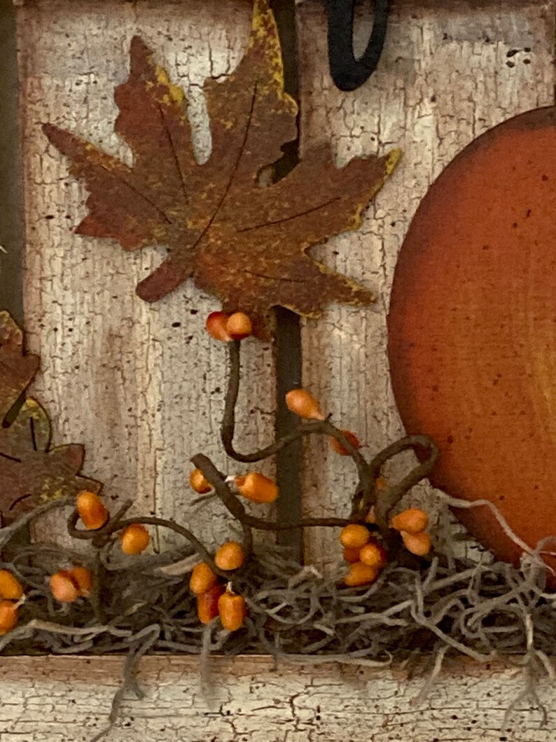 Fall Fence Decor, Fall Decor, Primitive Fall Decor, Pumpkin Fence ...