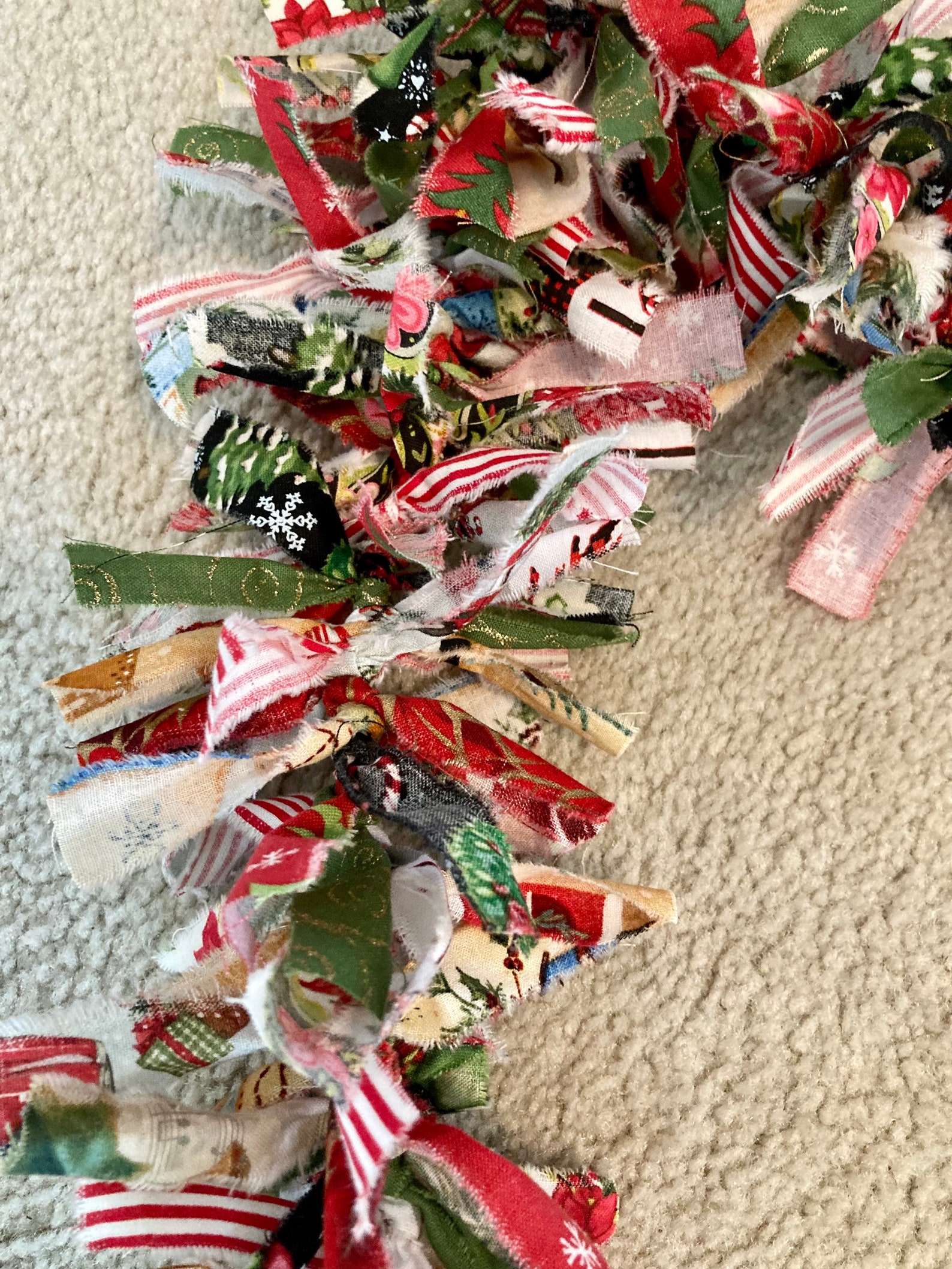 Christmas Rag Garland Farmhouse Rag Garland Rag Garland Wall - Etsy