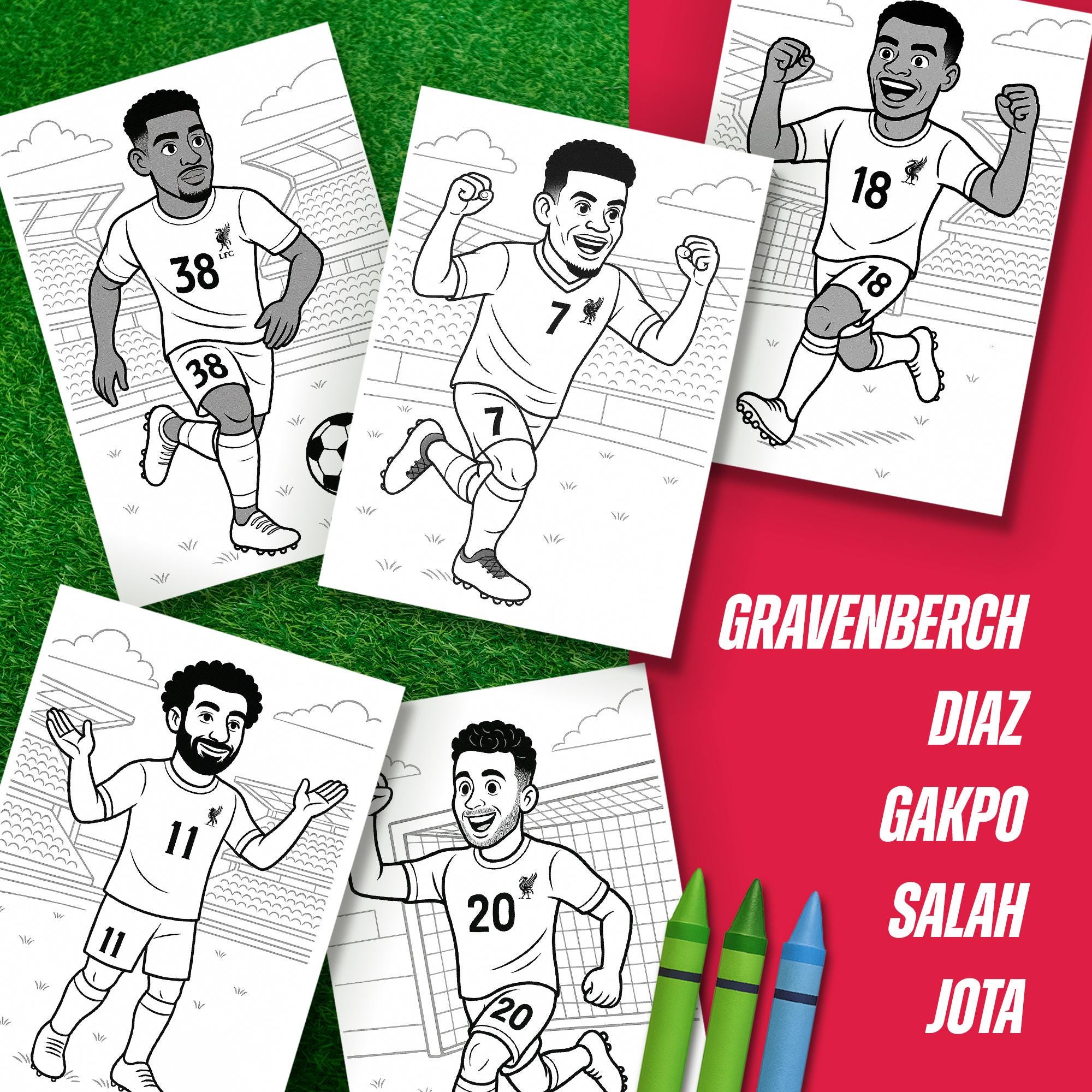 Liverpool FC Colouring Pages: Kids Football Activity (printable PDF) - Etsy