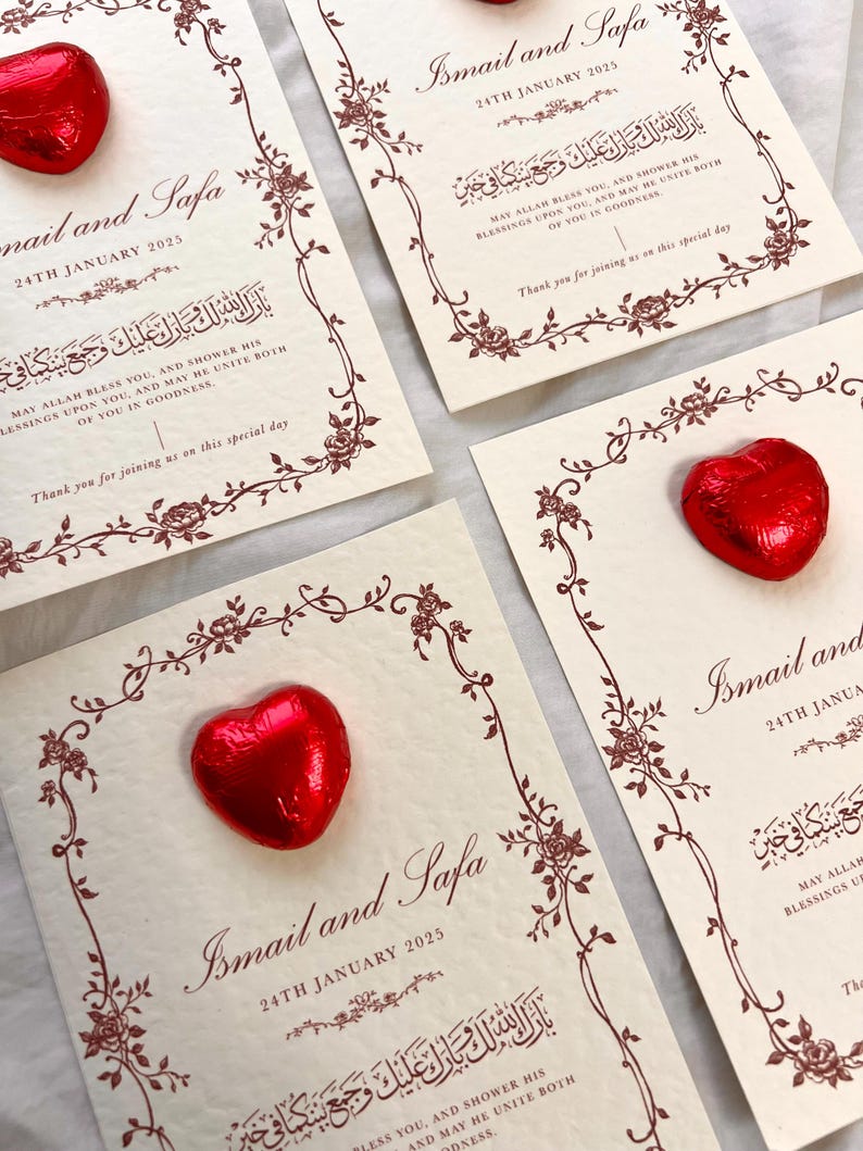 Luxury Wedding Favours Chocolate: Elegant Nikkah Keepsake - Etsy