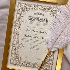 Luxury A4/A3 Nikkah Certificate - HAWA, Islamic Wedding Contract, Nikah ...