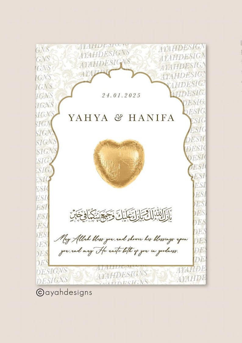Gold Foiled Chocolate Wedding Favors: Luxury Nikkah Katb Kitab - Etsy