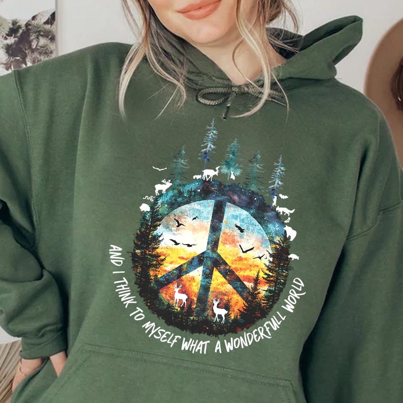 What a Wonderful World Peace Symbol PNG - Nature-inspired Digital ...