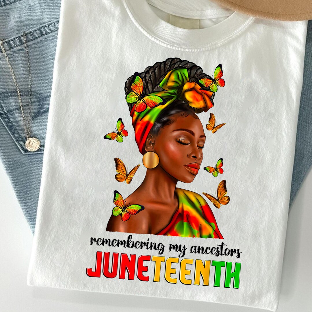 Juneteenth Black Woman Clipart: Afro Pride, RBG Butterfly (PNG Digital ...