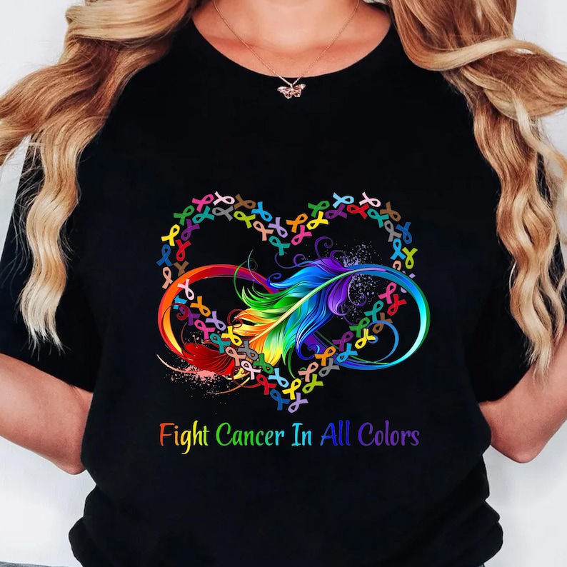Fight Cancer in All Colors PNG Design Rainbow Cancer Awareness Ribbon ...
