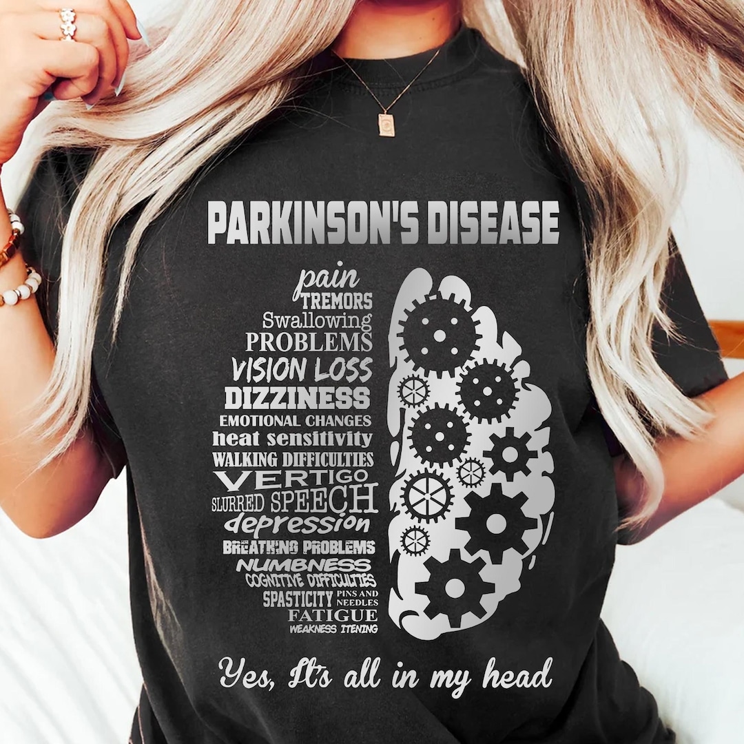 Parkinson's Awareness T-shirt: 'it's All in My Head' Design (digital ...