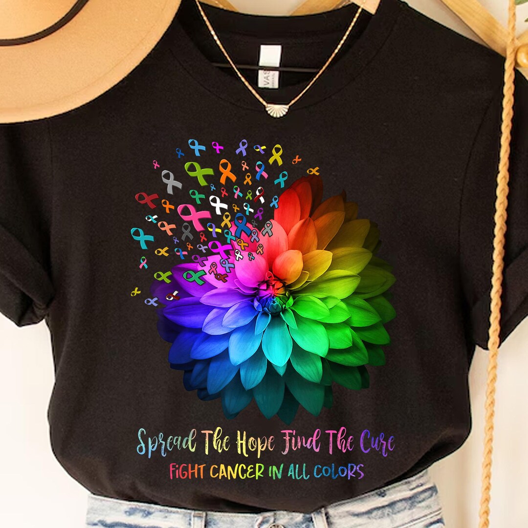 Cancer Awareness Ribbon PNG: Rainbow Flower Design (digital Download ...