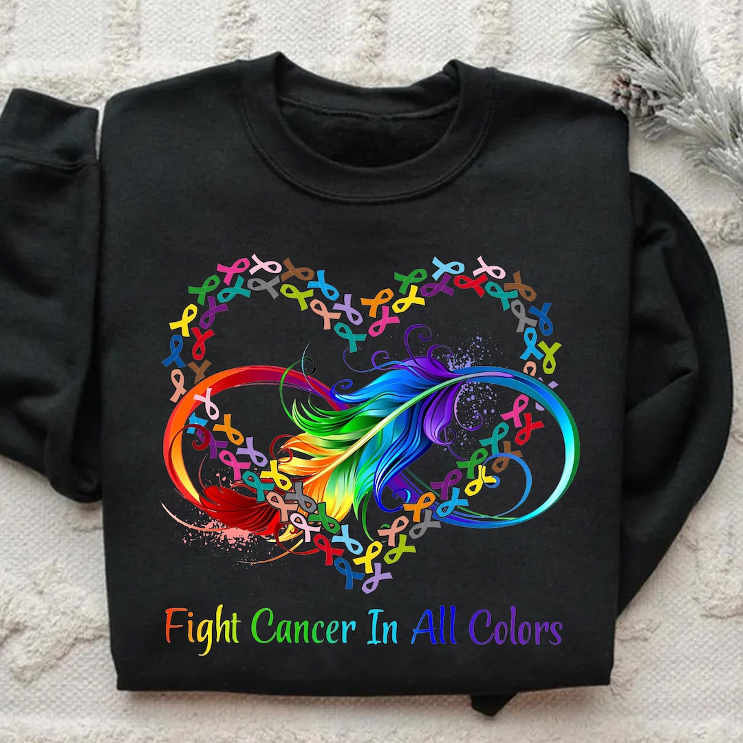 Fight Cancer in All Colors PNG Design | Rainbow Cancer Awareness Ribbon ...