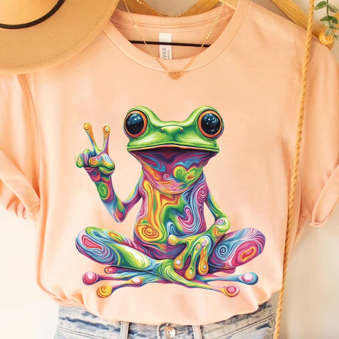 Psychedelic Peace Frog PNG | Colorful Groovy Digital Design | Peace ...