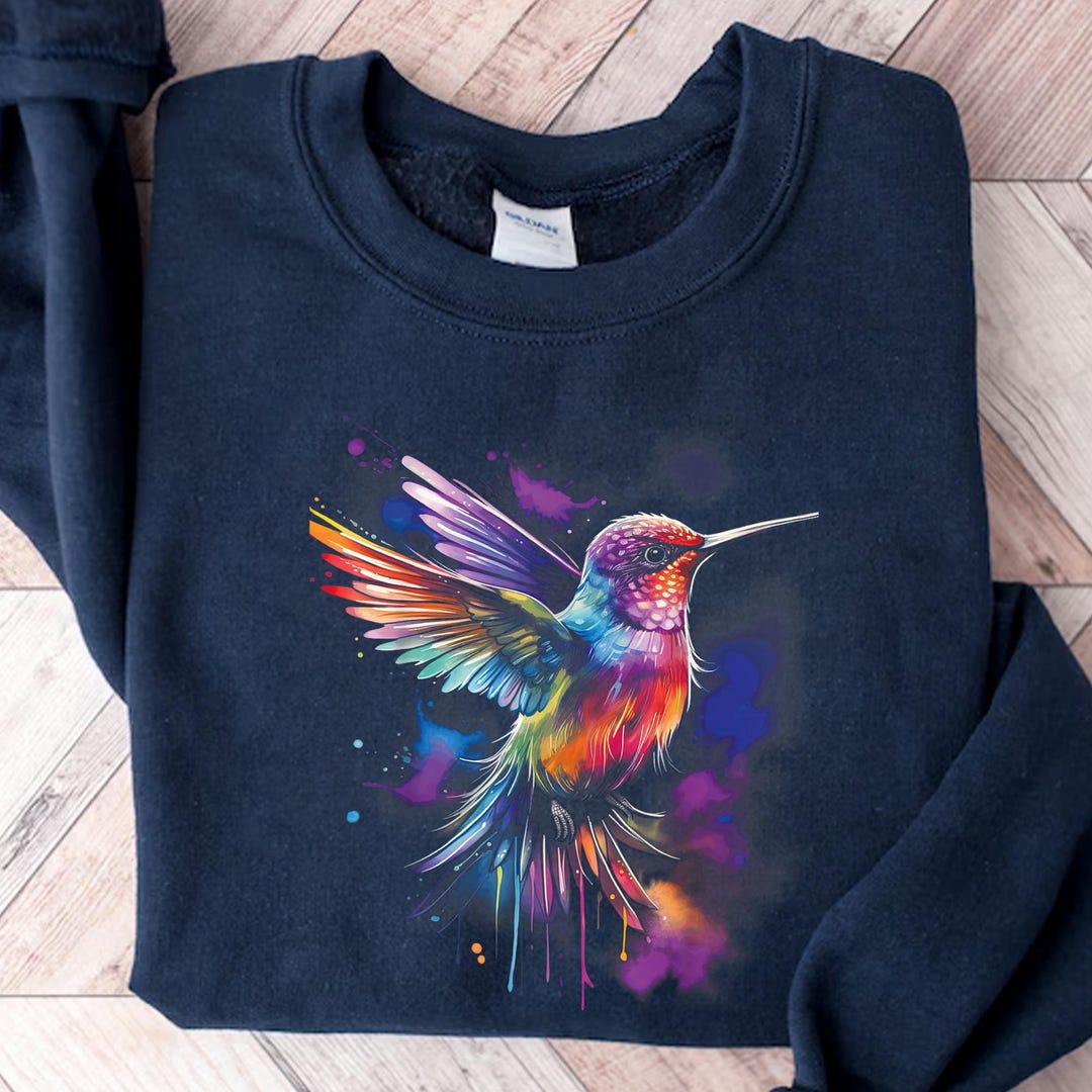 Vibrant Watercolor Hummingbird PNG Design | Colorful Digital Art for ...