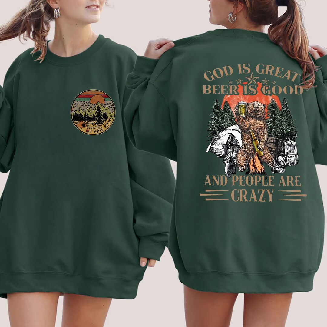 God is Great Beer is Good PNG | Funny Camping Bear Design | Nature and ...