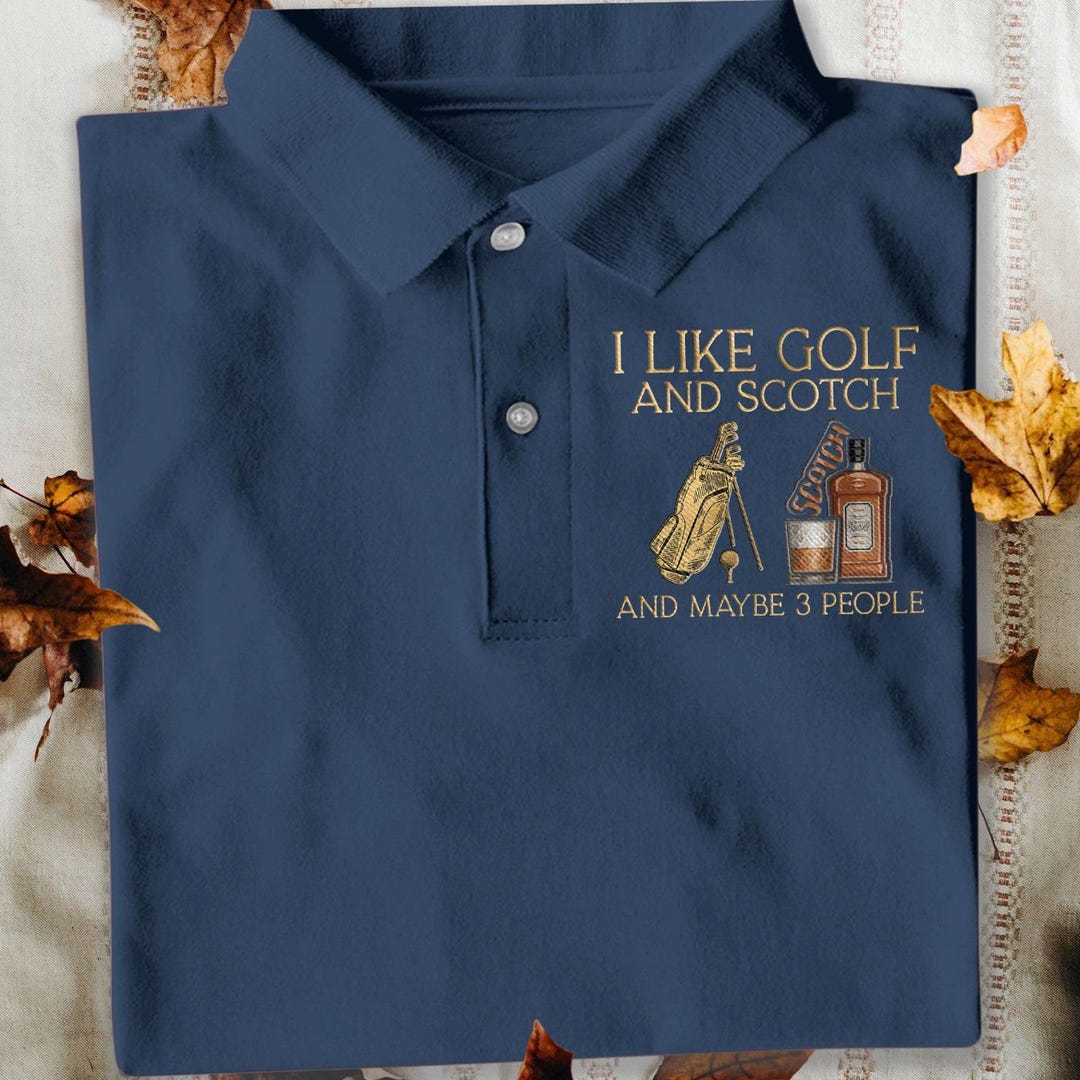 Funny Golf & Scotch Embroidery Design: Polo PNG File (digital Download ...
