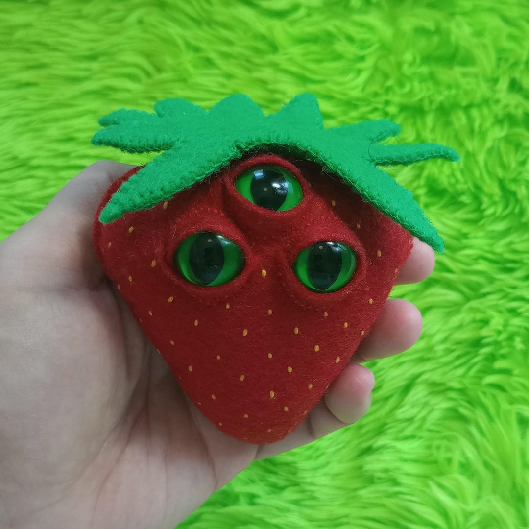 Fabric Art Strawberry Creature - Etsy