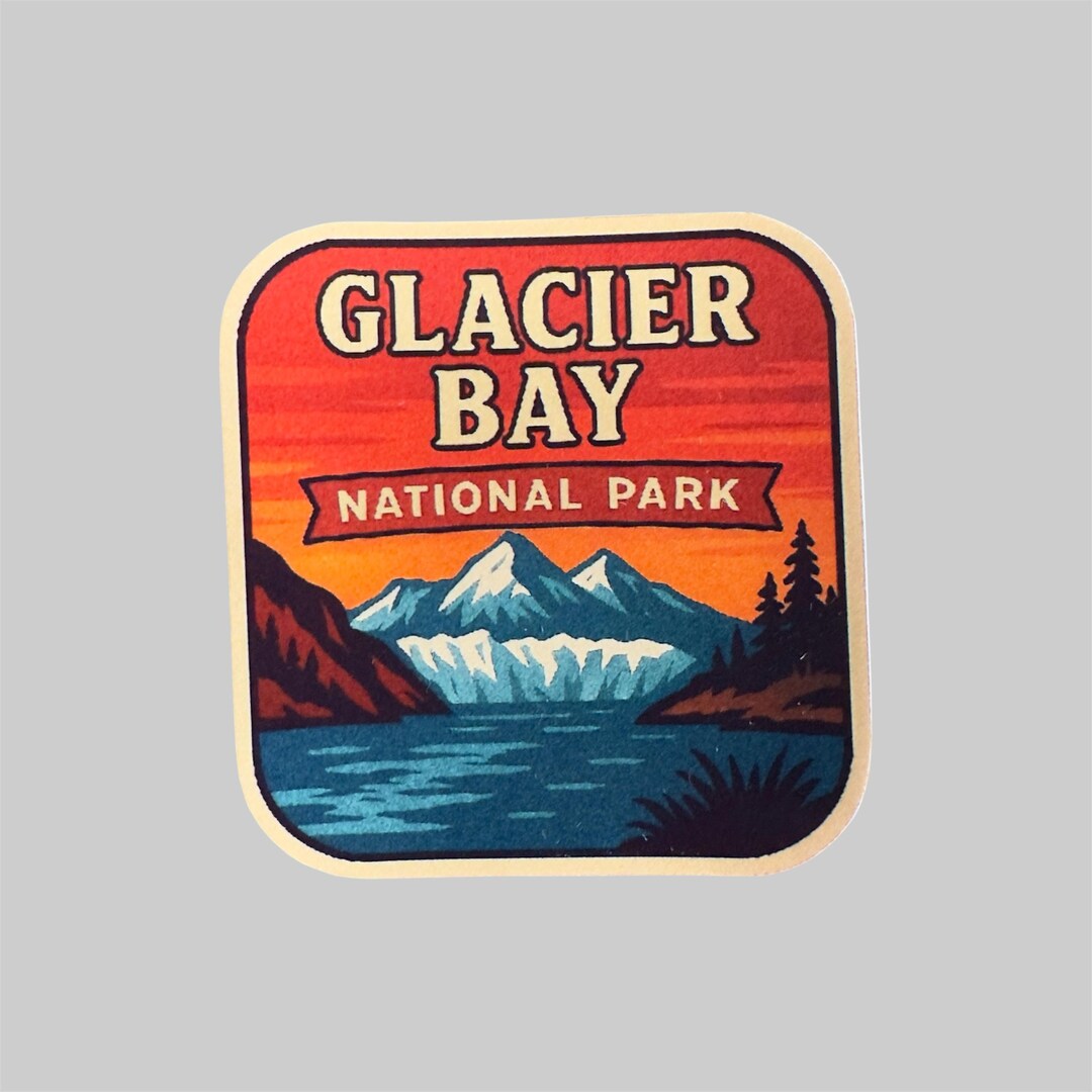 Glacier Bay Sticker: Alaska National Park Vintage Drawing Decal - Etsy